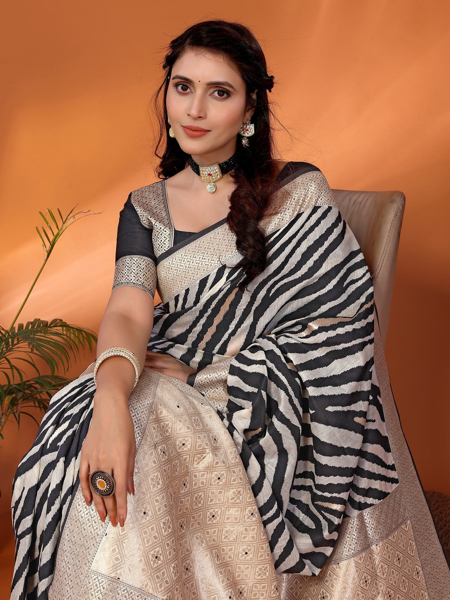 Elisha Elegance: Elora Soft Cotton Bollywood Saree Wild Prints ...